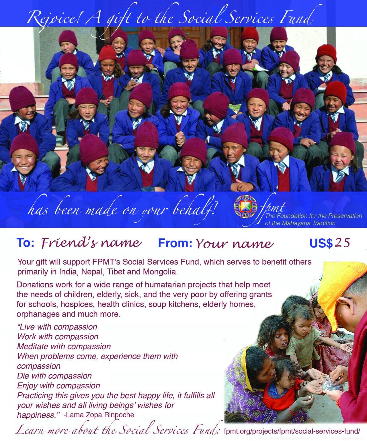 FPMT’s Give a Gift That Helps Others Program - FPMT