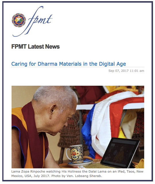Receive our Newsletters - FPMT