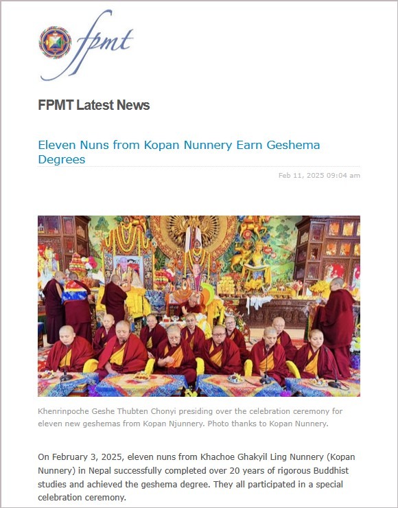 Receive our Newsletters - FPMT